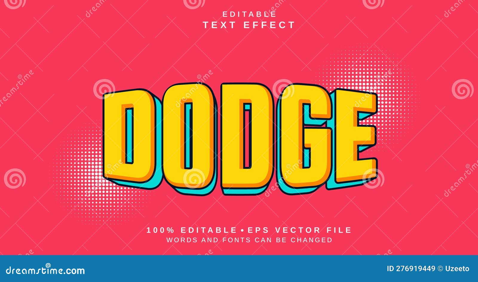 Editable Text Style Effect - Dodge Text Style Theme Stock Vector ...