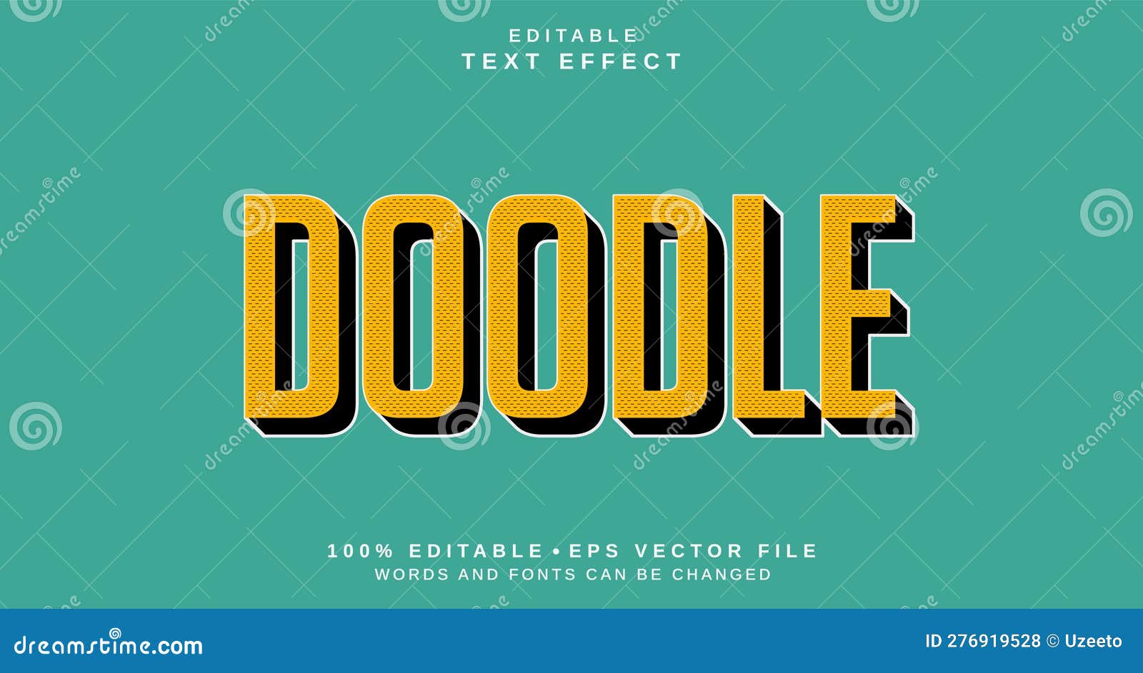 Editable Text Style Effect - Doodle Text Style Theme Stock Vector ...