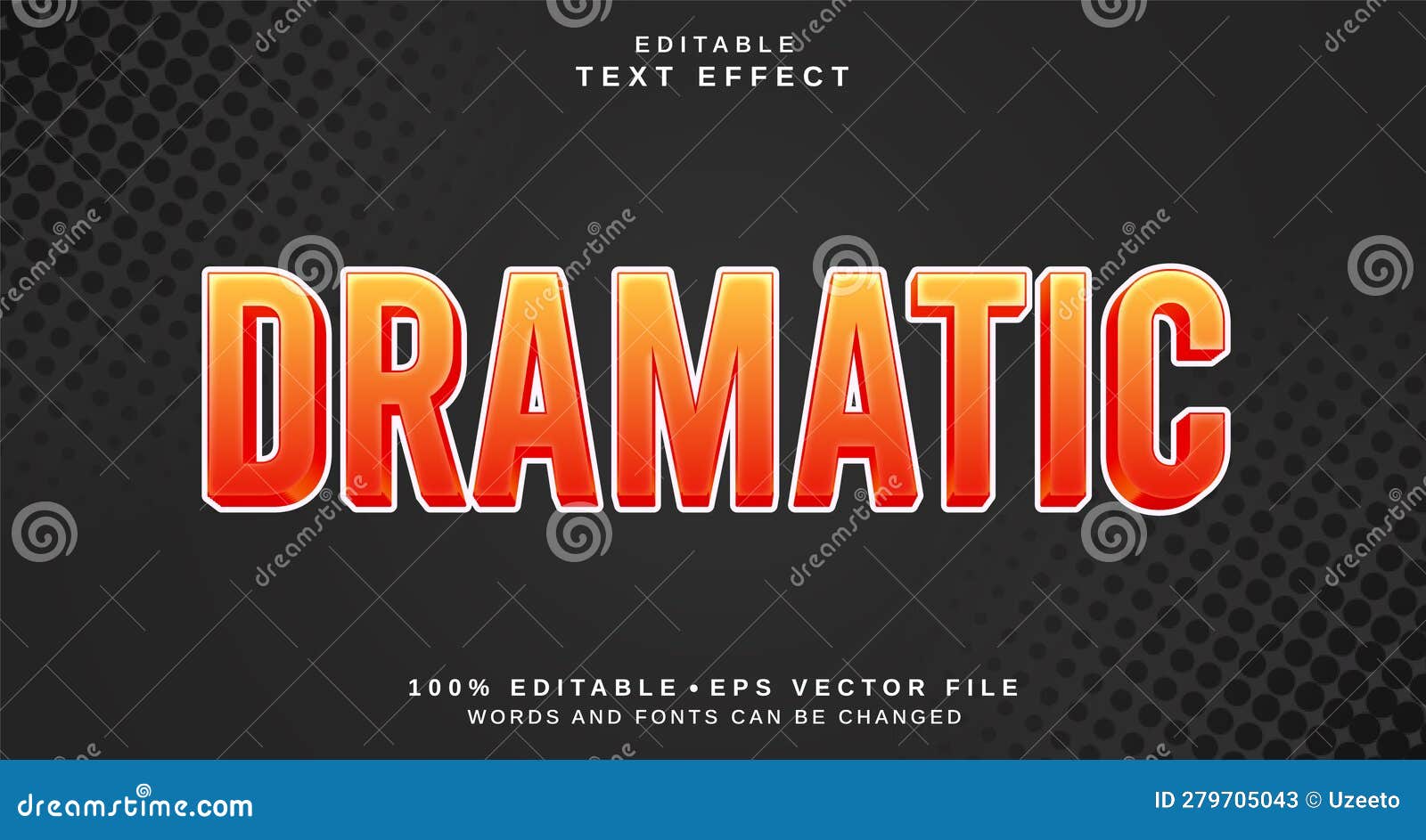 Editable Text Style Effect - Dramatic Text Style Theme Stock Vector ...