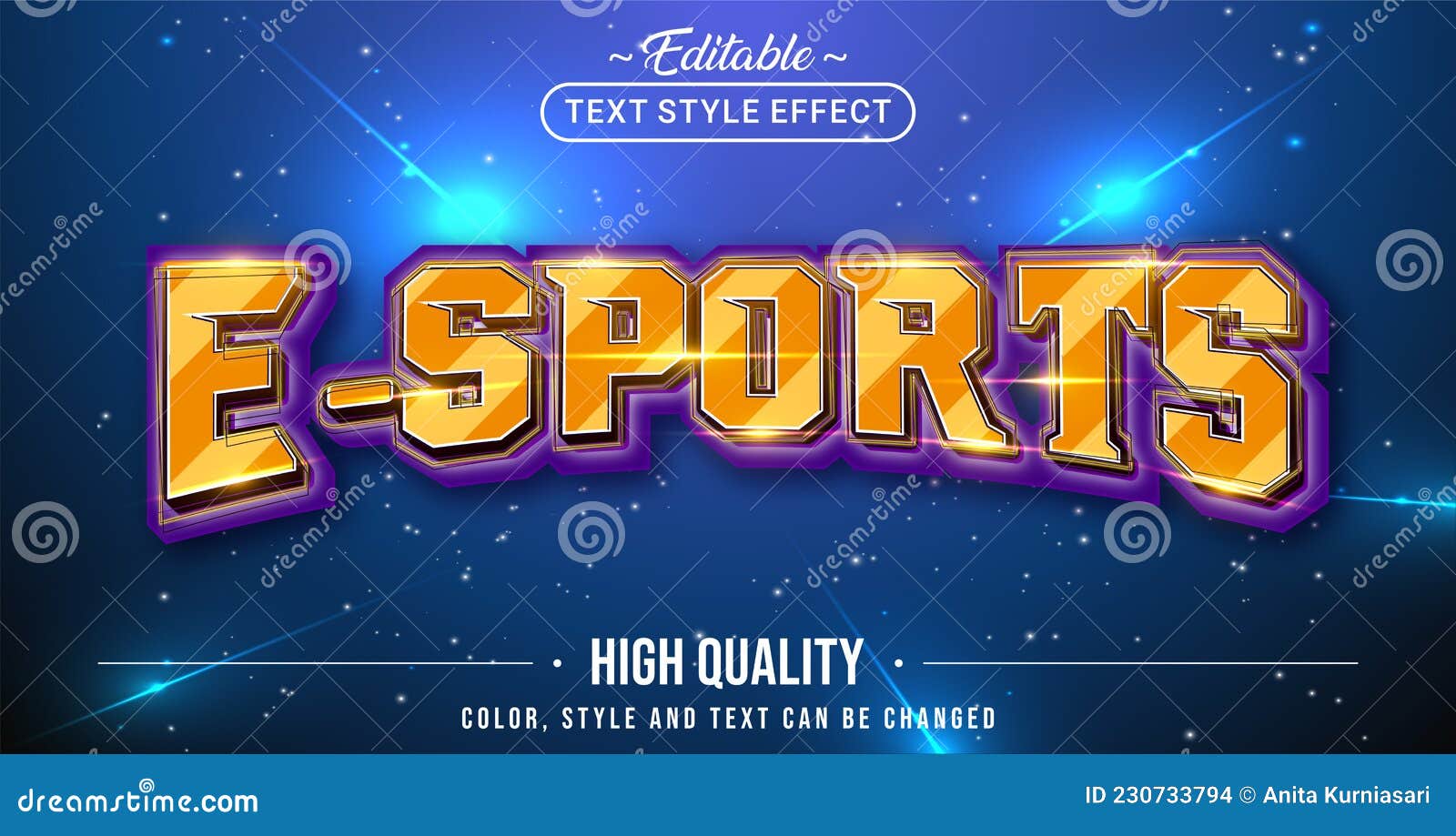 Editable Text Style Effect - E-sports Text Style Theme Stock Vector ...