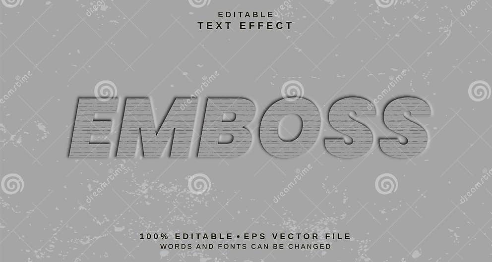 Editable Text Style Effect - Emboss Text Style Theme Stock Vector ...