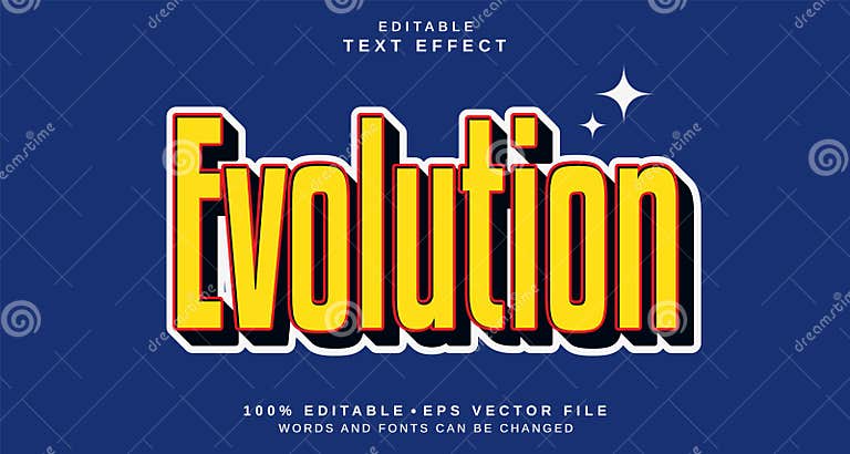 Editable Text Style Effect - Evolution Text Style Theme Stock Vector ...