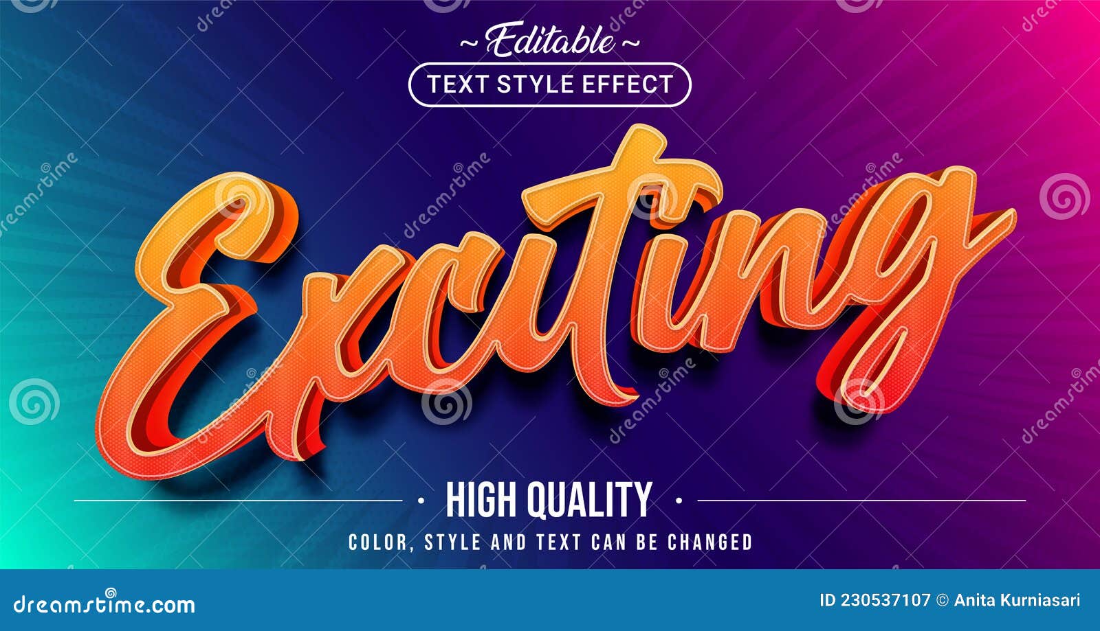 Editable Text Style Effect - Exciting Text Style Theme Stock Vector ...