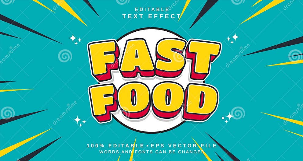 Editable Text Style Effect - Fast Food Text Style Theme Stock Vector ...