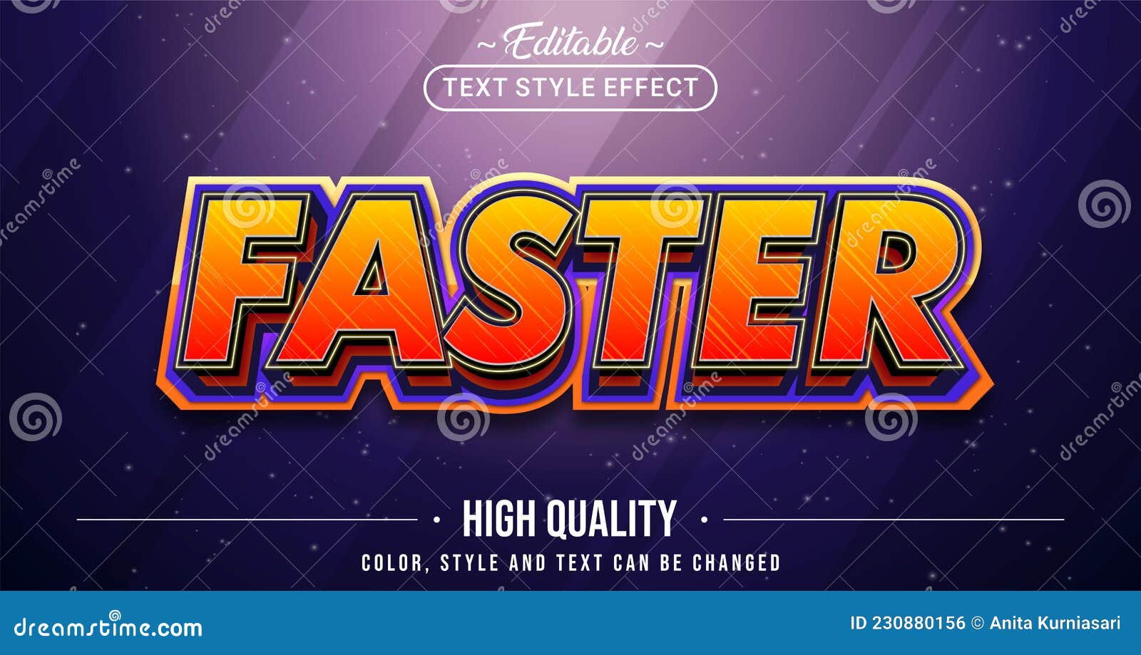 Editable Text Style Effect - Faster Text Style Theme Stock Vector ...