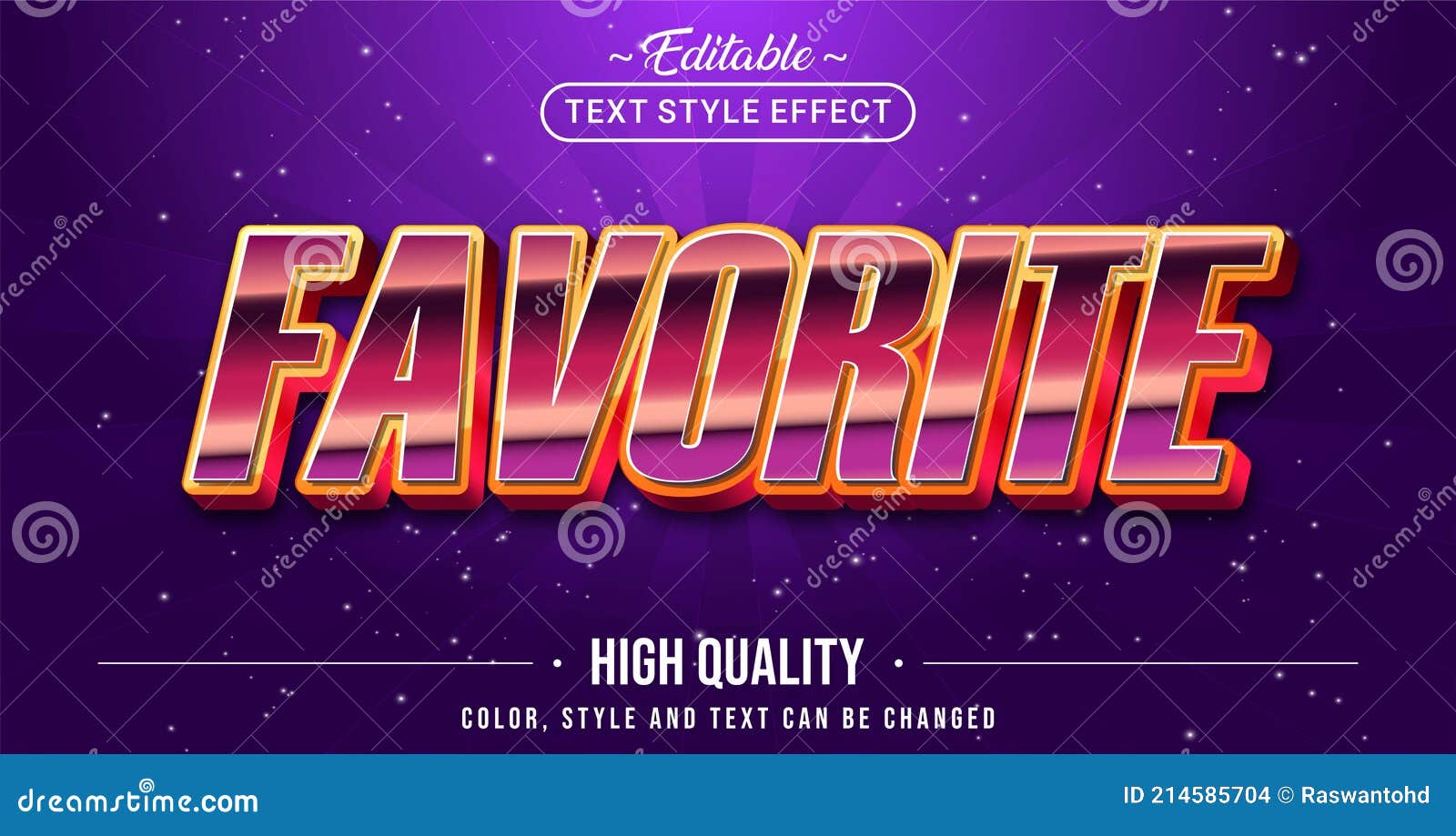 Editable Text Style Effect - Favorite Text Style Theme Stock Vector ...