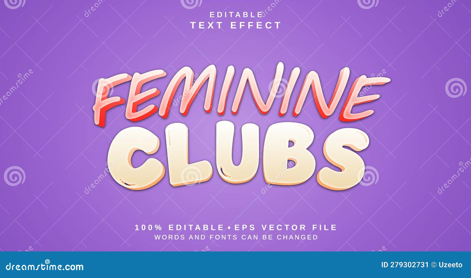 Editable Text Style Effect - Feminine Clubs Text Style Theme Stock ...