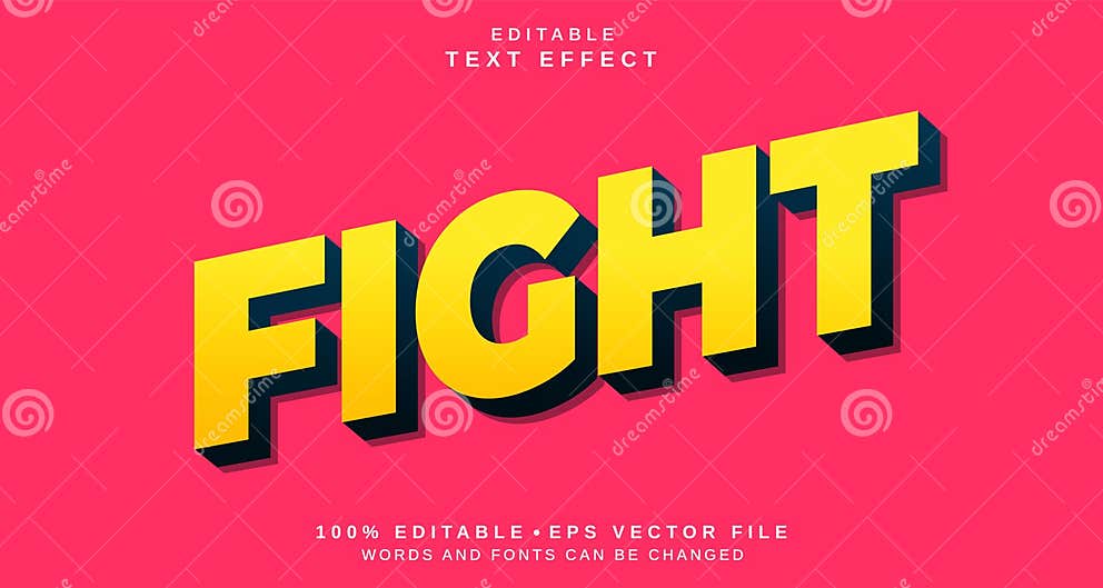 Editable Text Style Effect - Fight Text Style Theme Stock Vector ...