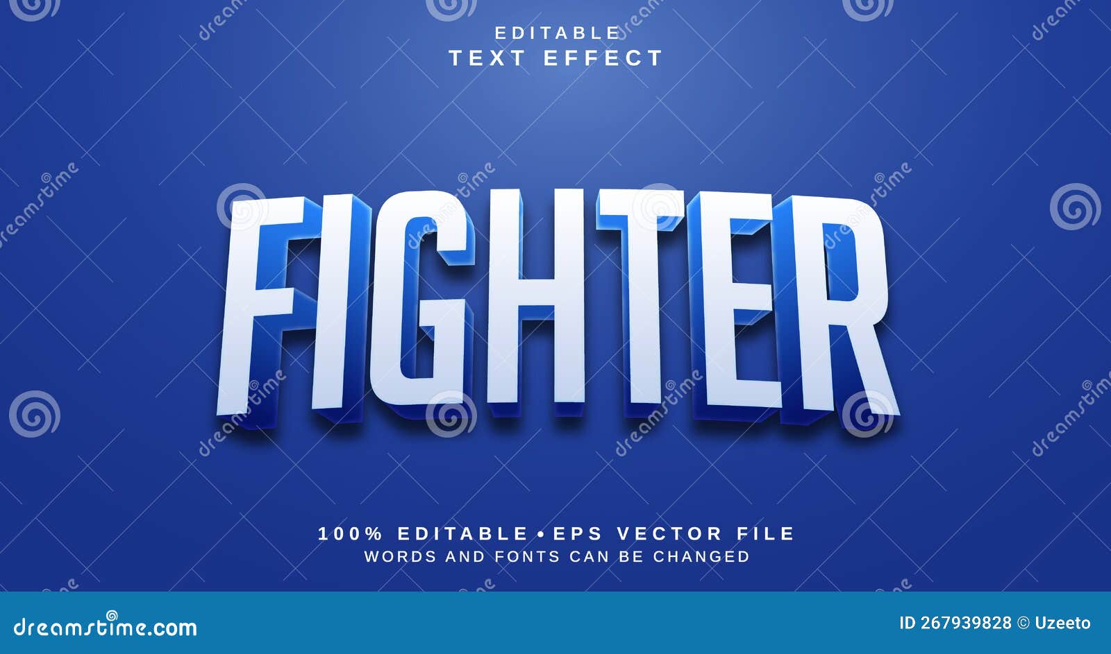 Editable Text Style Effect - Fighter Text Style Theme Stock Vector ...