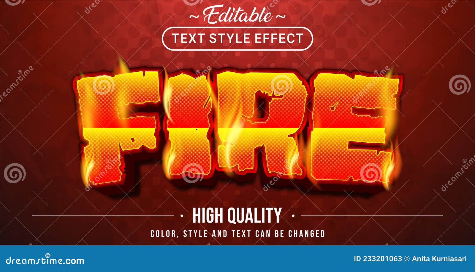 Editable Text Style Effect - Fire Theme Style Stock Vector ...