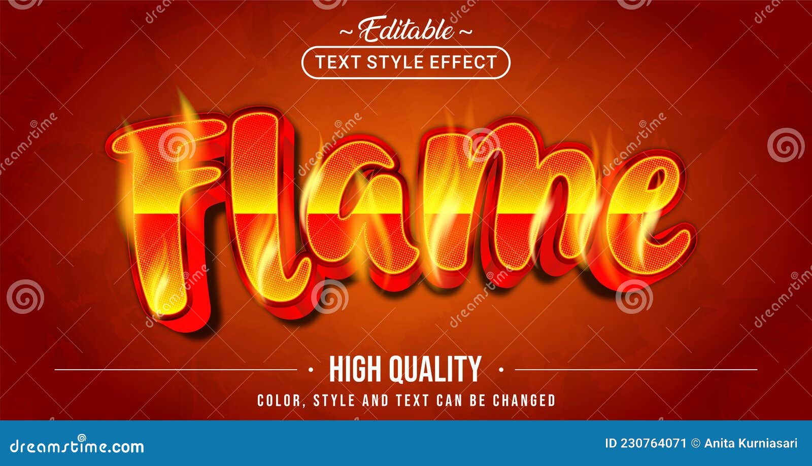 Editable Text Style Effect - Flame Text Style Theme Stock Vector ...