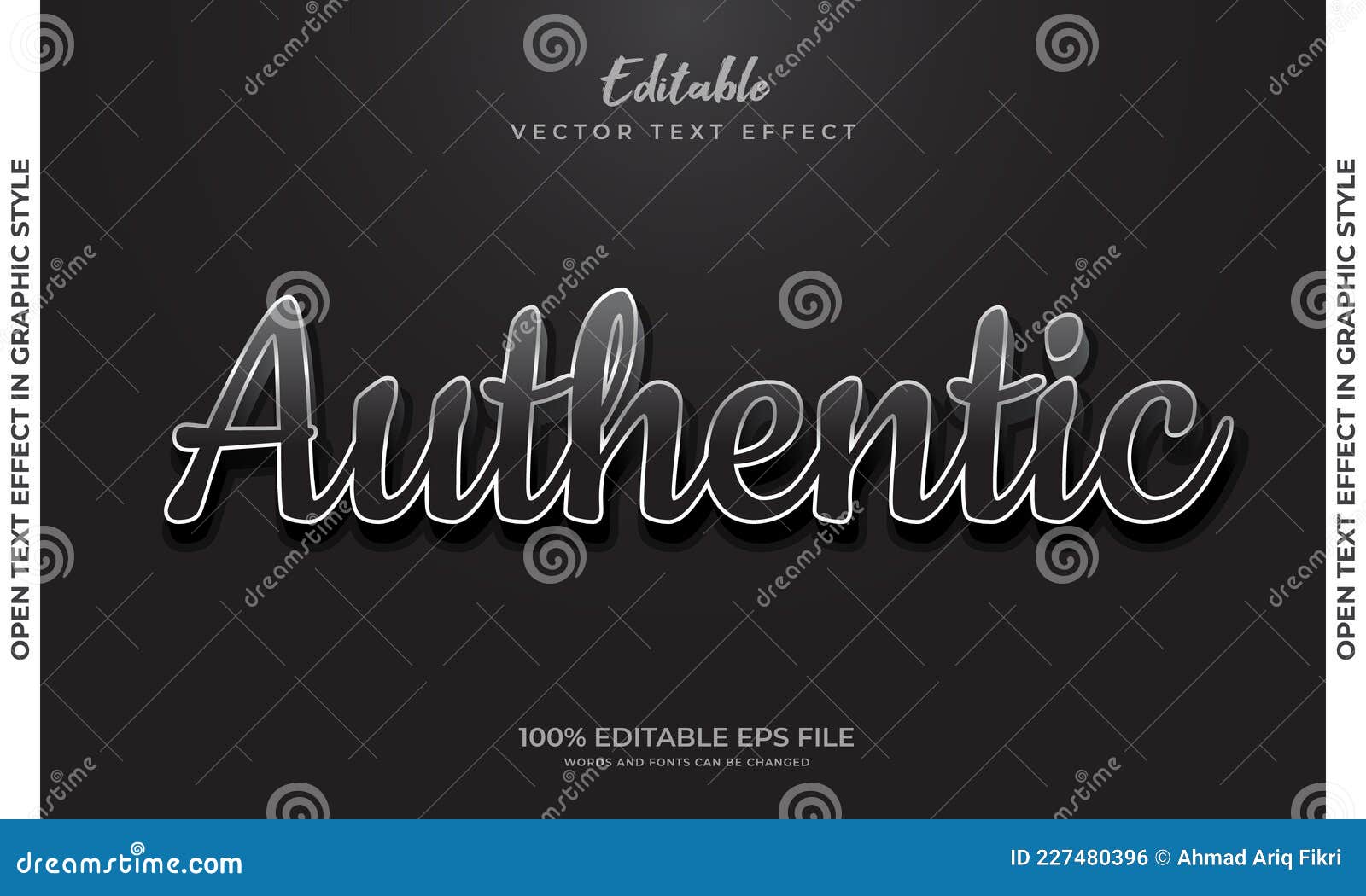 Editable Text Style Effect. Editable Font Style Stock Vector ...