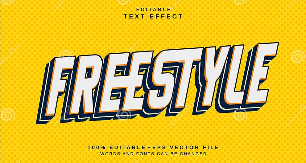 Editable Text Style Effect - Freestyle Text Style Theme Stock Vector - Illustration of lettering ...