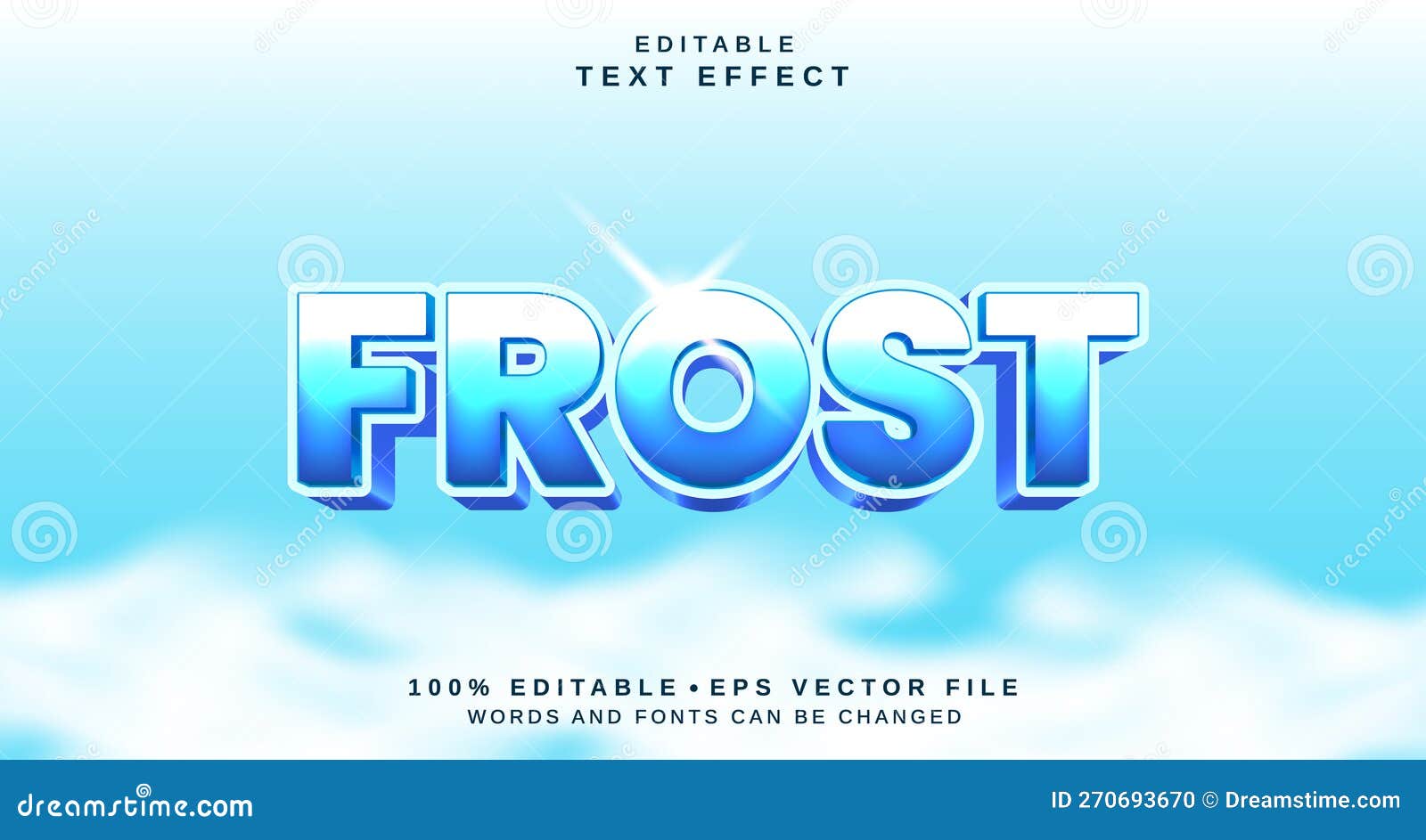 Editable Text Style Effect - Frost Text Style Theme Stock Vector ...
