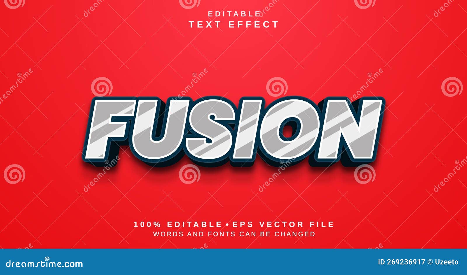 Editable Text Style Effect - Fusion Text Style Theme Stock Vector ...