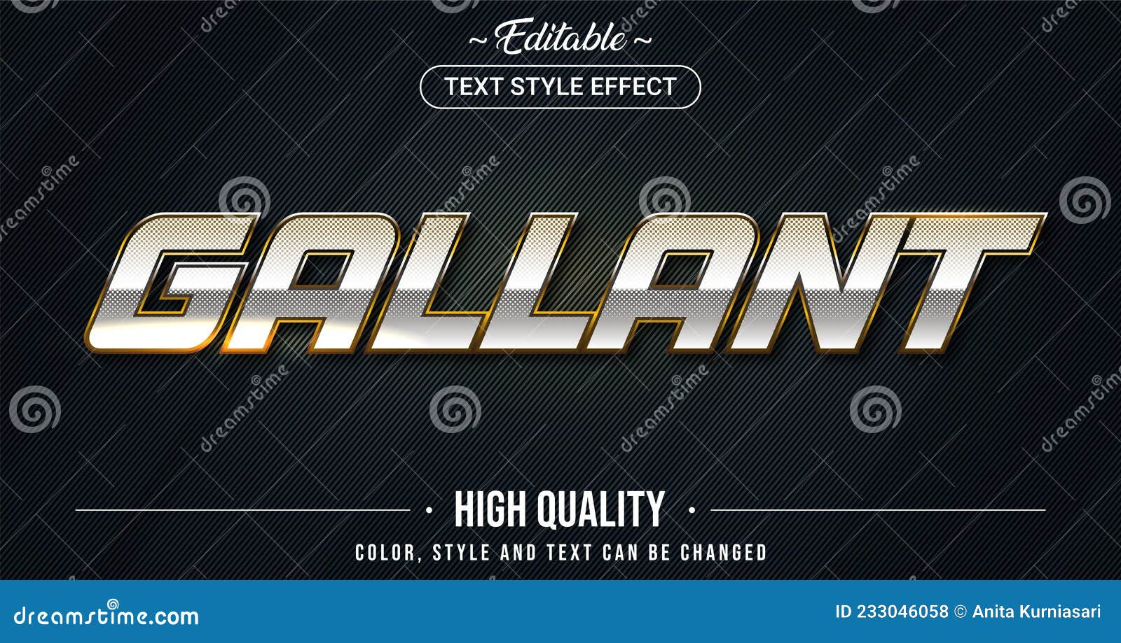 Editable Text Style Effect - Gallant Theme Style Stock Vector ...