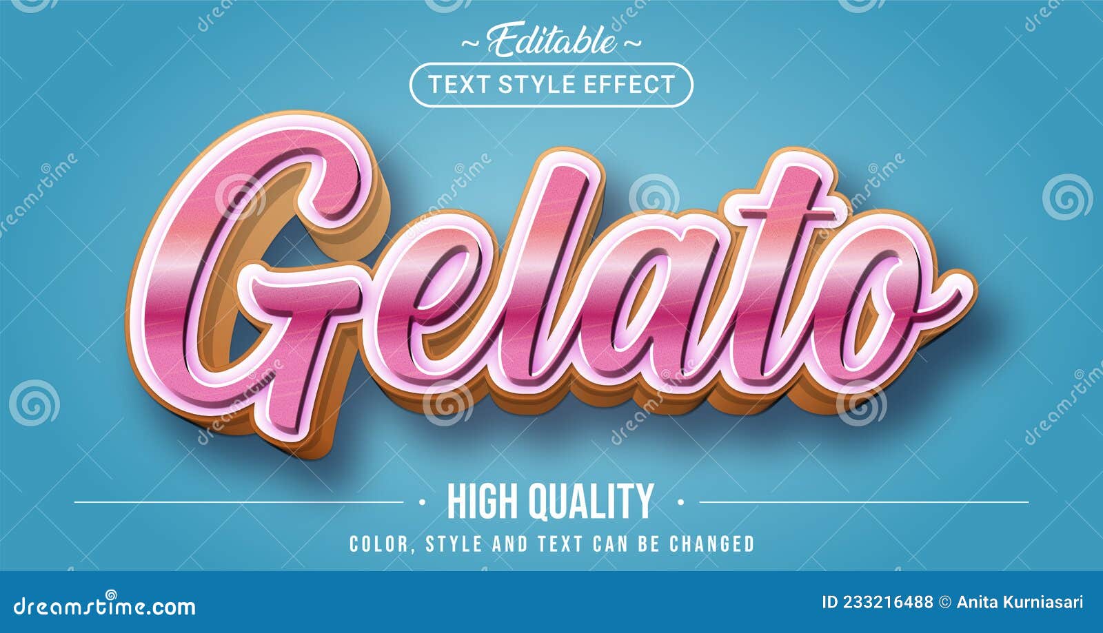 Editable Text Style Effect - Gelato Text Style Theme Stock Vector ...
