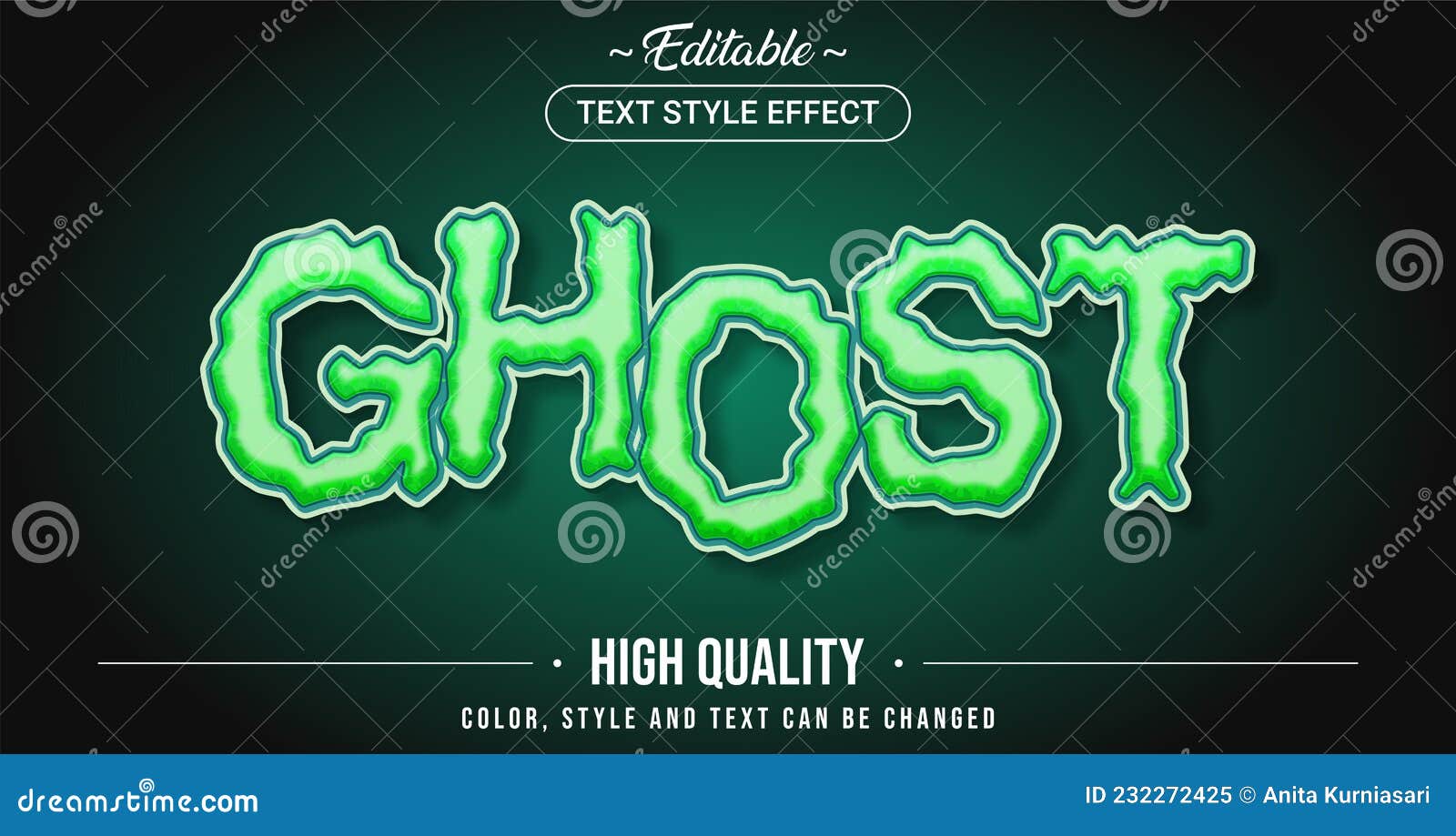 Editable Text Style Effect - Ghost Theme Style Stock Vector ...