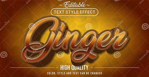 Editable Text Style Effect - Ginger Theme Style Stock Vector ...