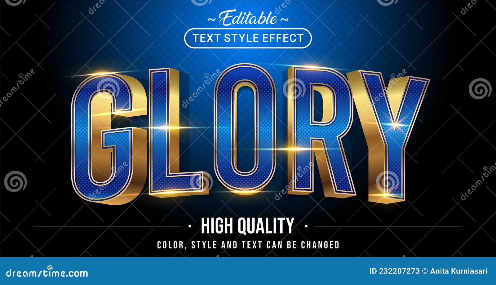 Editable Text Style Effect - Glory Text Style Theme Stock Vector ...
