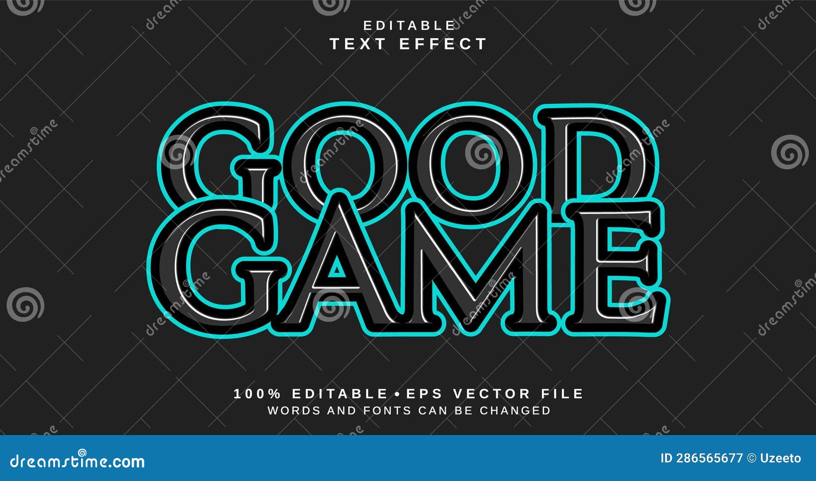 Editable Text Style Effect - Good Game Text Style Theme Stock Vector ...
