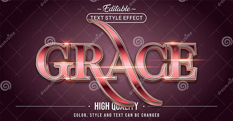 Editable Text Style Effect - Grace Text Style Theme Stock Vector ...