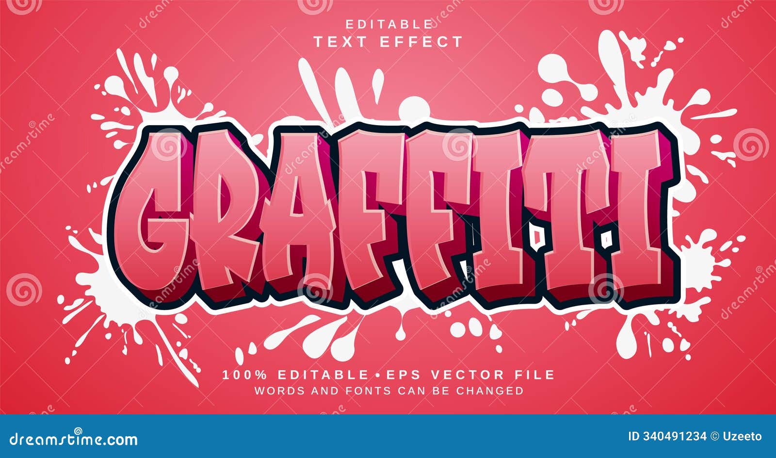 Editable Graffiti Text Effect For Adobe Illustrator Stock Image ...