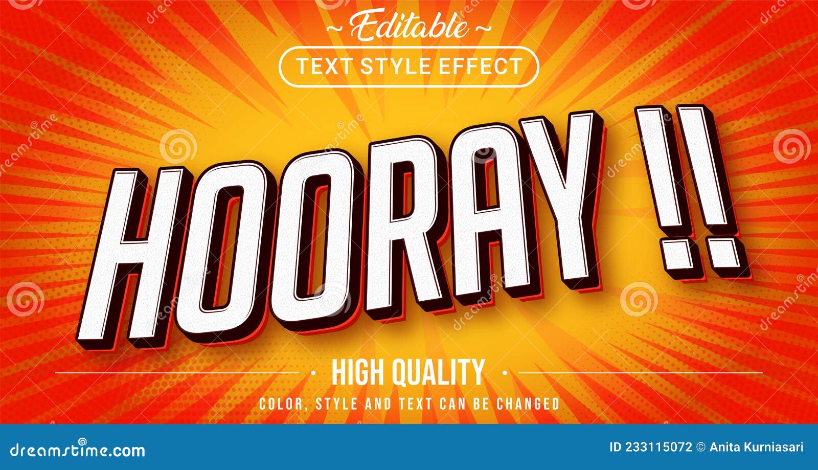 Editable Text Style Effect - Happy Hooray Theme Style Stock Vector ...