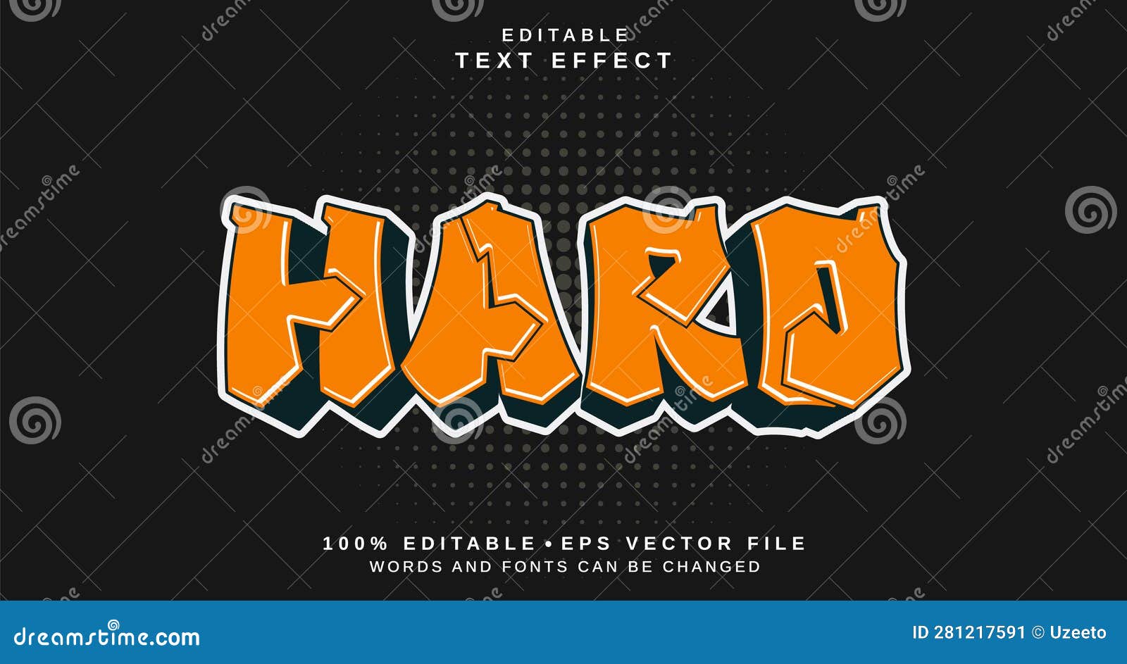 Editable Text Style Effect - Hard Text Style Theme Stock Vector ...