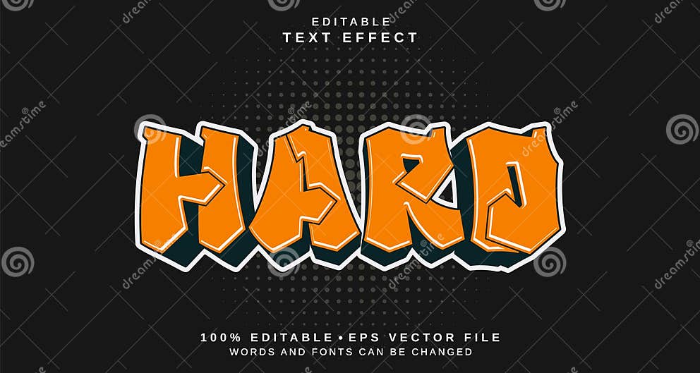 Editable Text Style Effect - Hard Text Style Theme Stock Vector ...