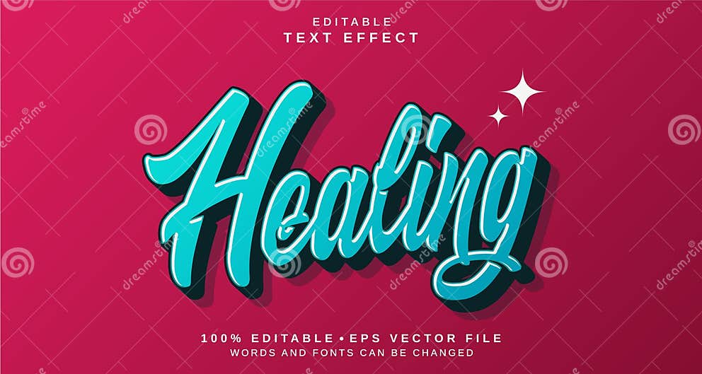 Editable Text Style Effect - Healing Text Style Theme Stock Vector ...