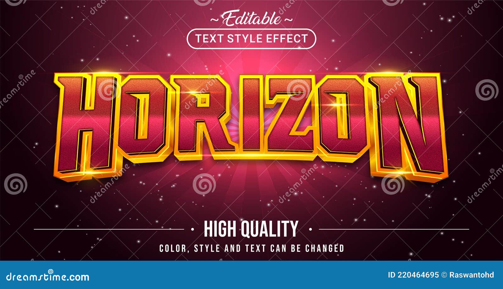 Editable Text Style Effect - Horizon Text Style Theme Stock Vector ...