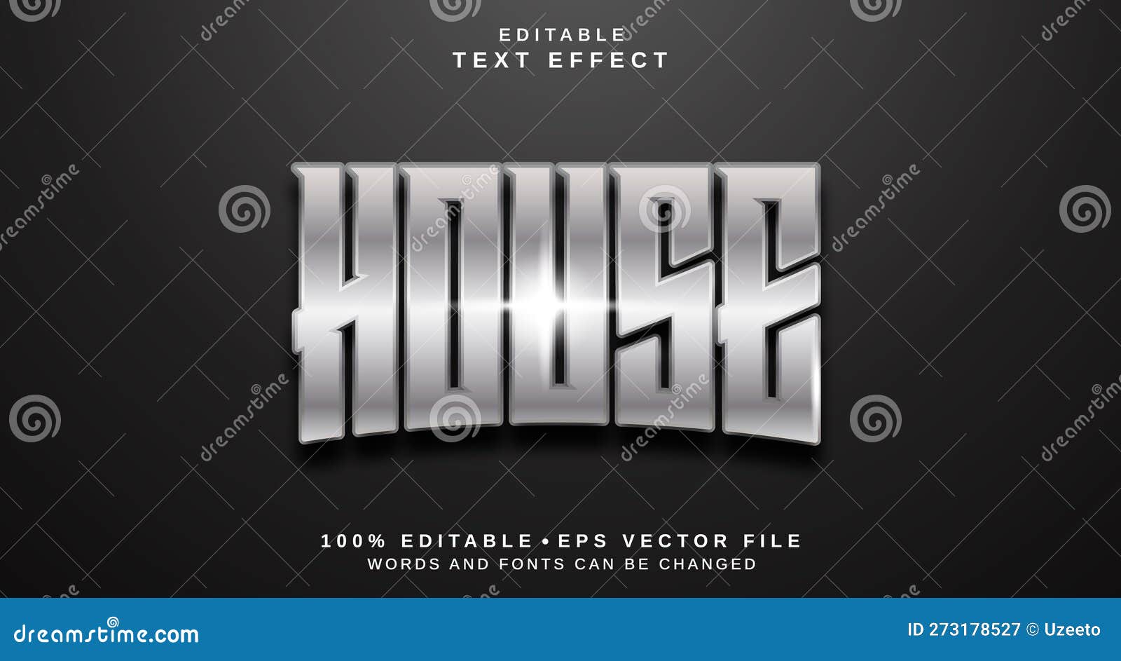 Editable Text Style Effect - House Text Style Theme Stock Vector ...