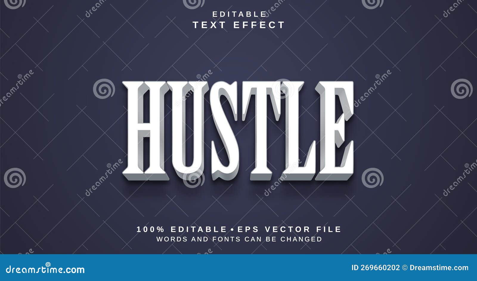 Editable Text Style Effect - Hustle Text Style Theme Stock Vector ...