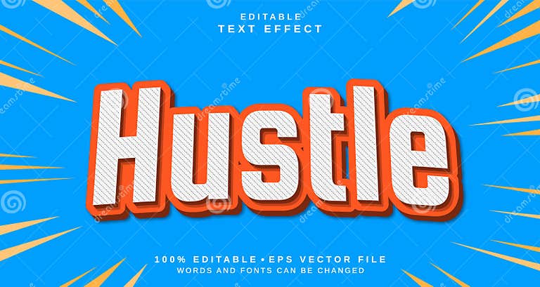 Editable Text Style Effect - Hustle Text Style Theme Stock Vector ...