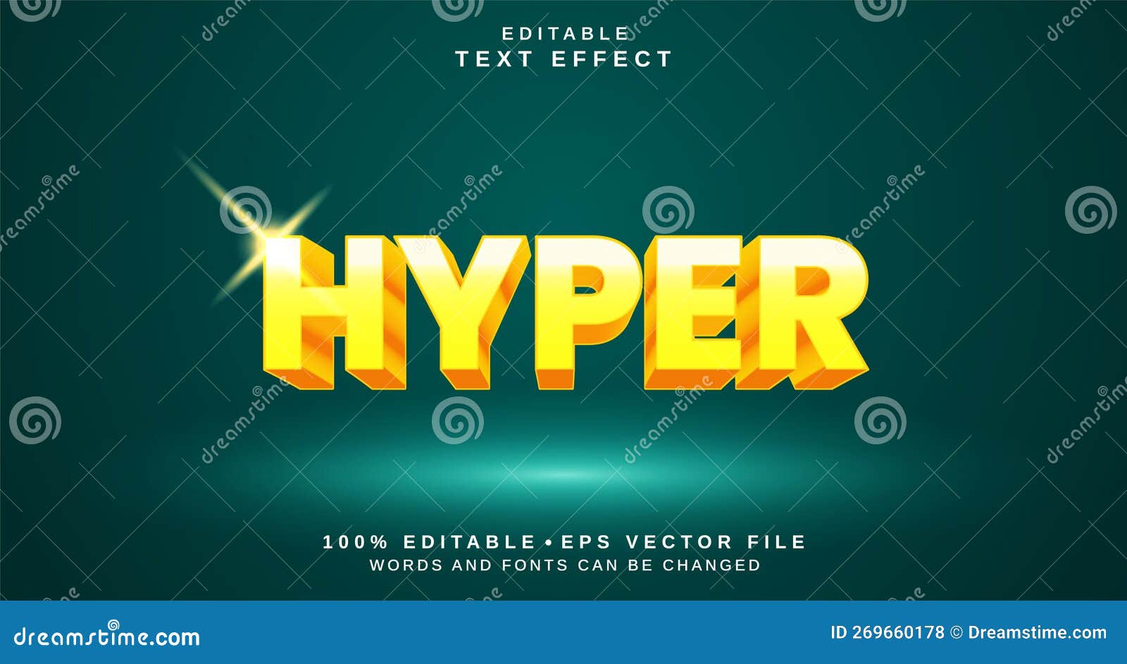 Editable Text Style Effect - Hyper Text Style Theme Stock Vector ...