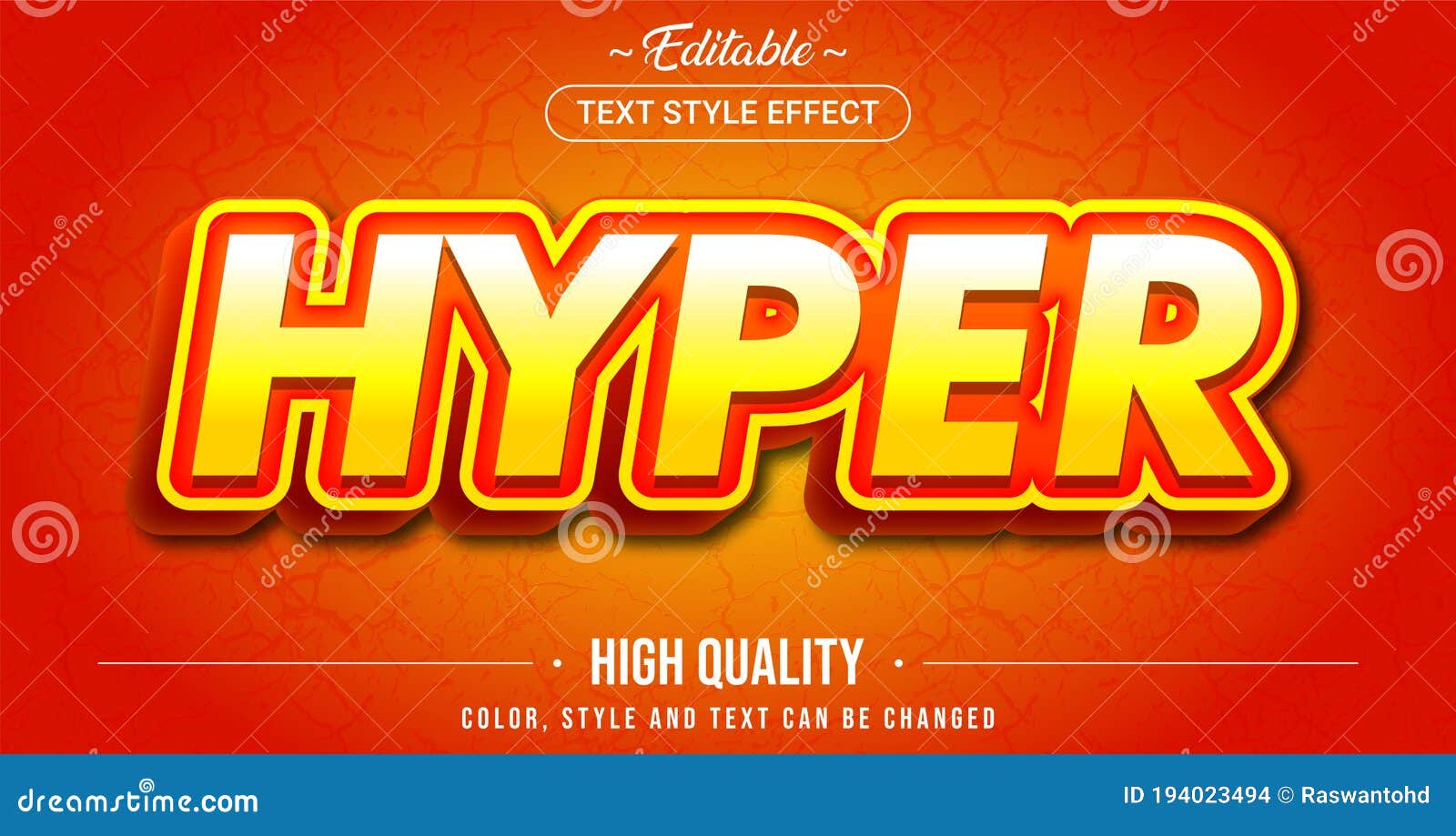 Editable Text Style Effect - Hyper Theme Style Stock Vector ...