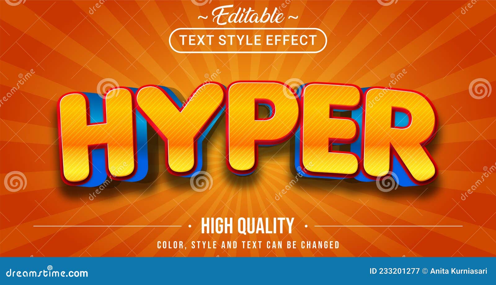 Editable Text Style Effect - Hyper Theme Style Stock Vector ...