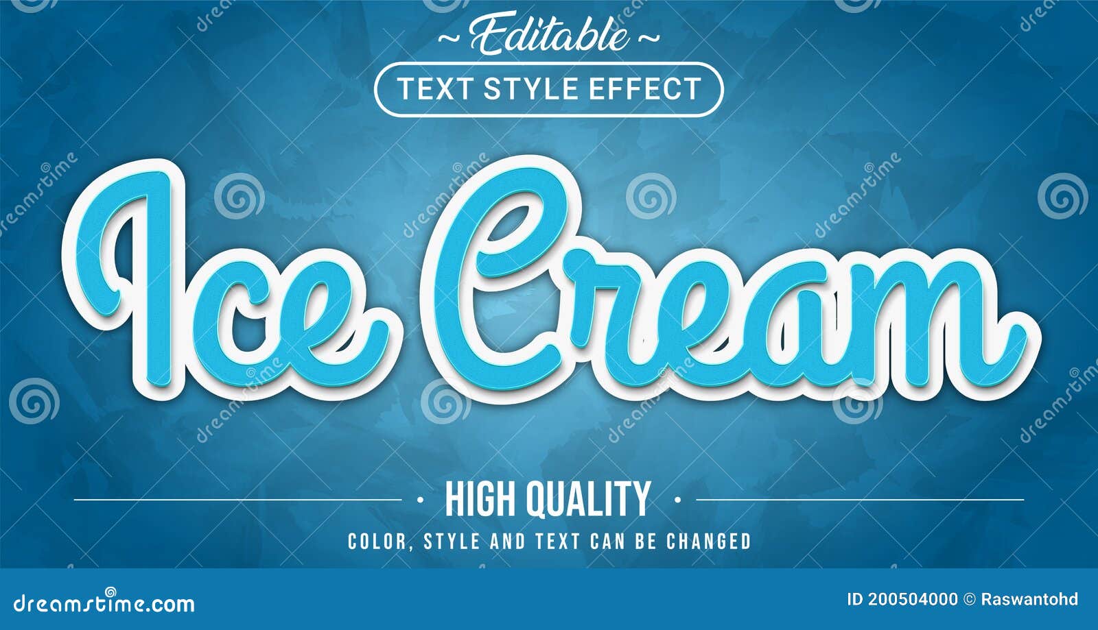 Editable Text Style Effect - Ice Cream Theme Style Stock Vector ...