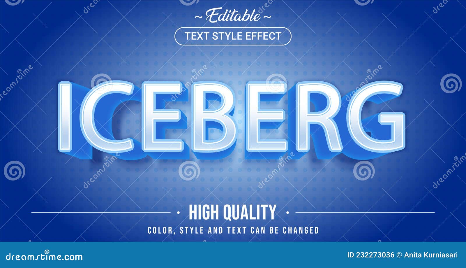 Editable Text Style Effect - Iceberg Theme Style Stock Vector ...