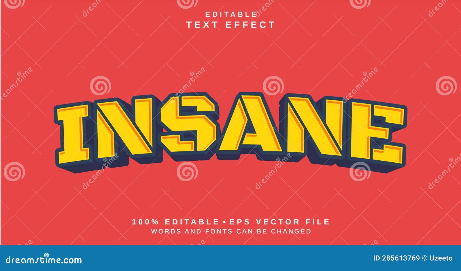 Editable Text Style Effect - Insane Text Style Theme Stock Vector ...