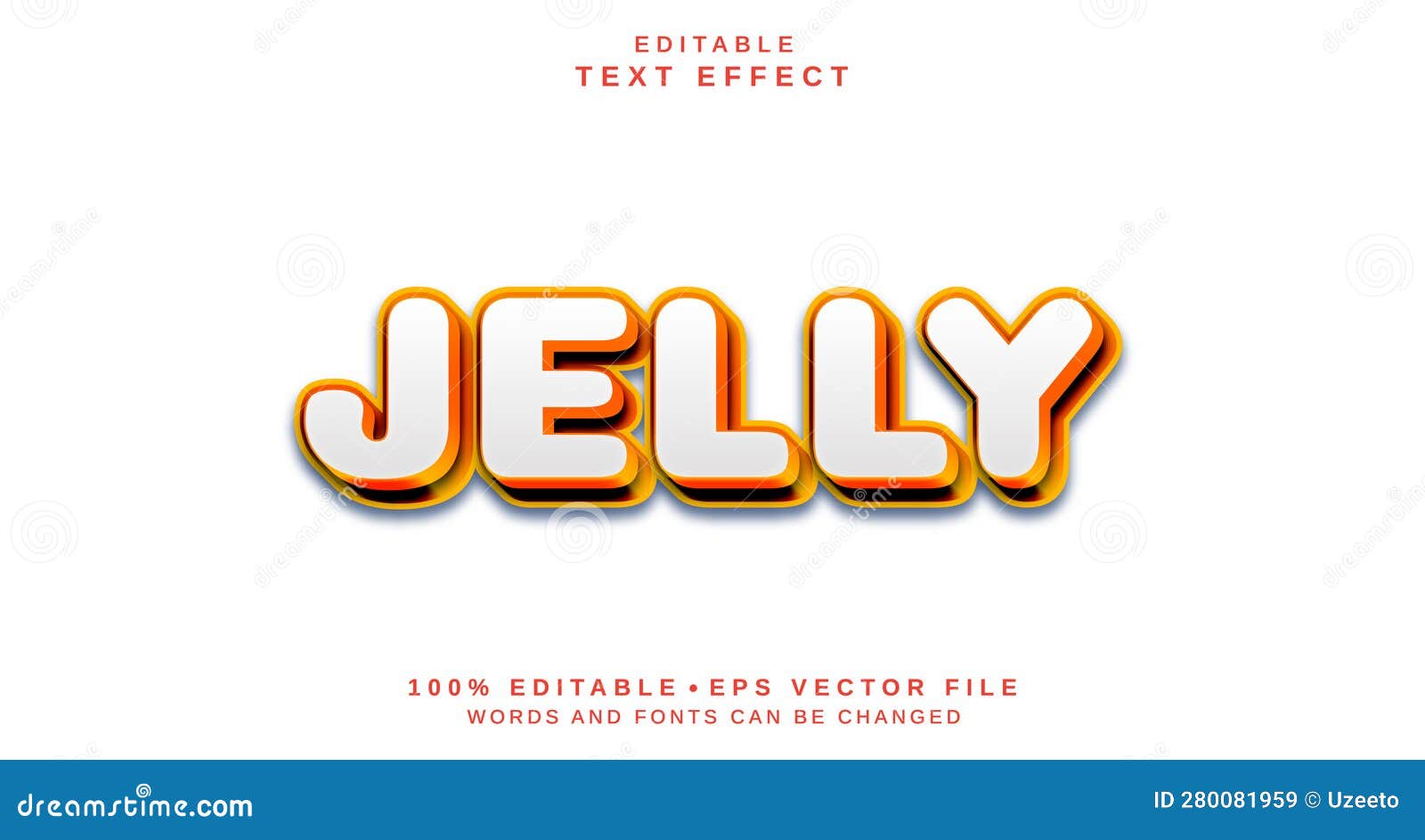 Editable Text Style Effect - Jelly Text Style Theme Stock Vector ...