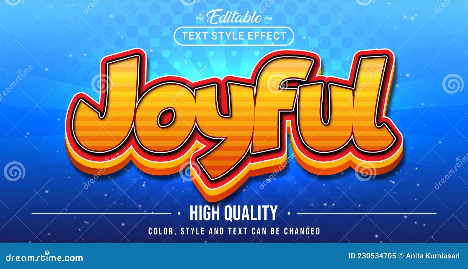 Editable Text Style Effect - Joyful Text Style Theme Stock Vector ...