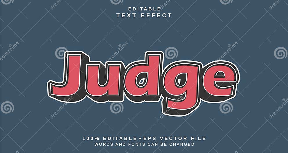 Editable Text Style Effect - Judge Text Style Theme Stock Vector ...