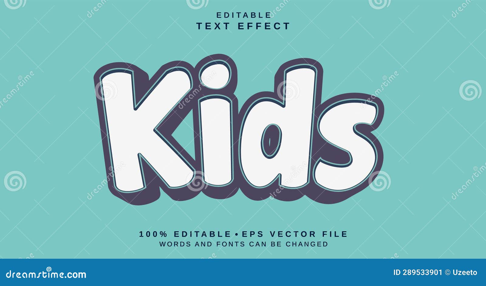 Editable Text Style Effect - Kids Text Style Theme Stock Vector ...