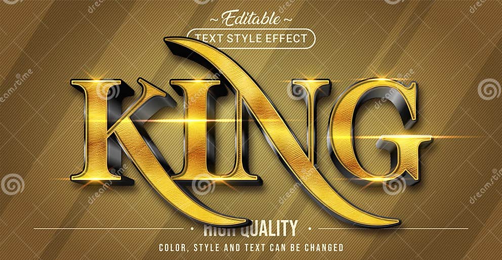 Editable Text Style Effect - King Text Style Theme Stock Vector ...