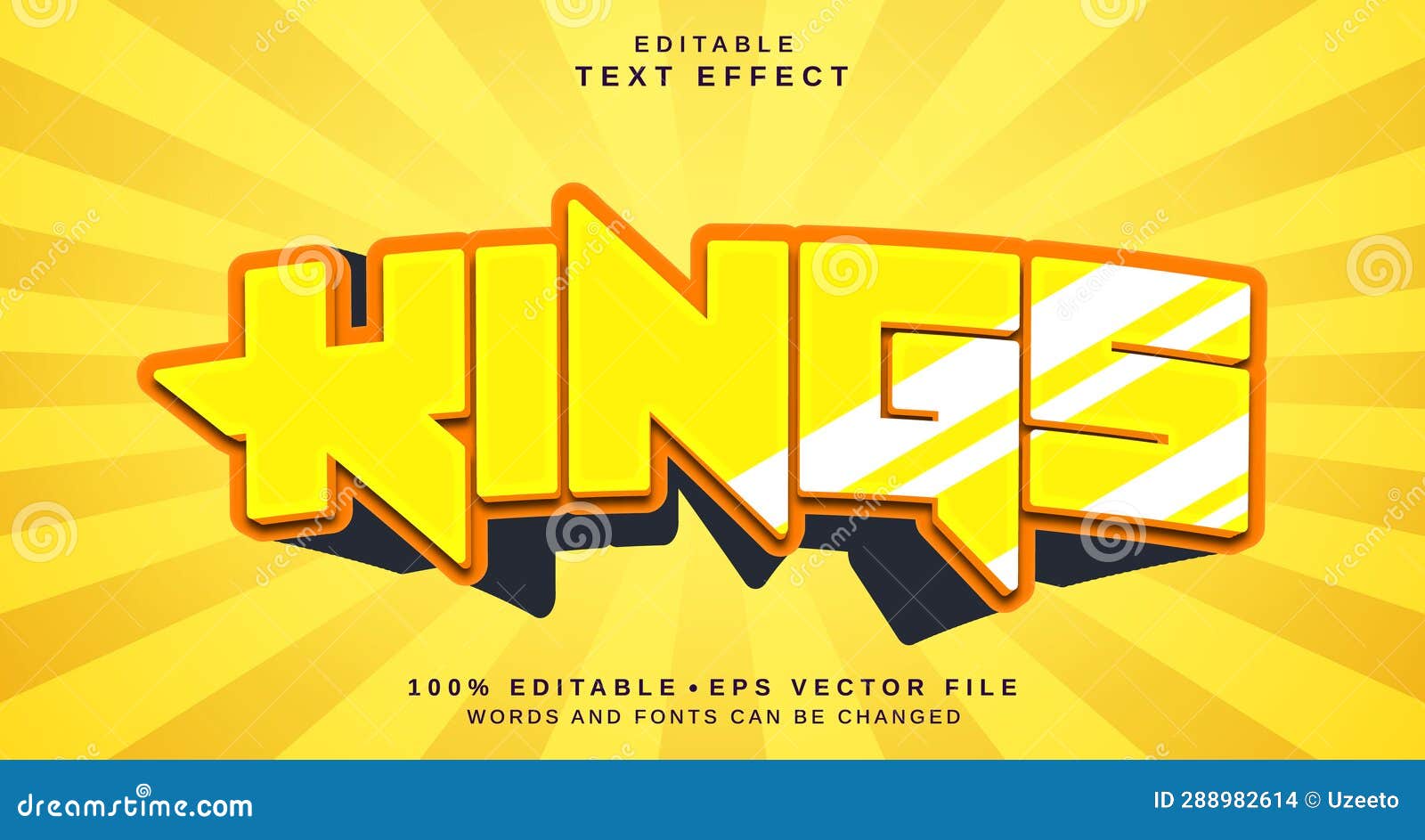 Editable Text Style Effect - Kings Text Style Theme Stock Vector ...