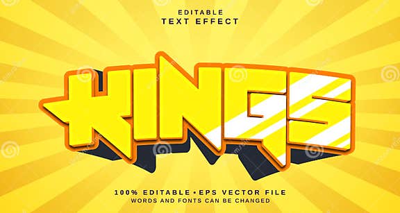 Editable Text Style Effect - Kings Text Style Theme Stock Vector ...