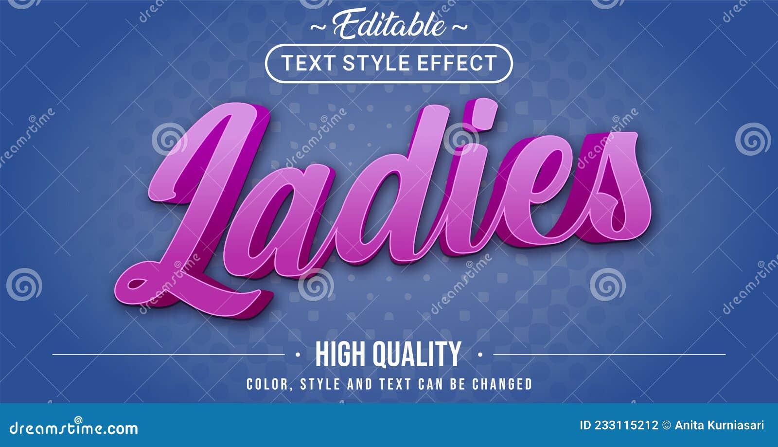 Editable Text Style Effect - Ladies Theme Style Stock Vector ...