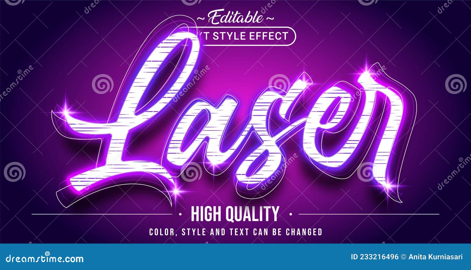 Editable Text Style Effect - Laser Text Style Theme Stock Vector ...